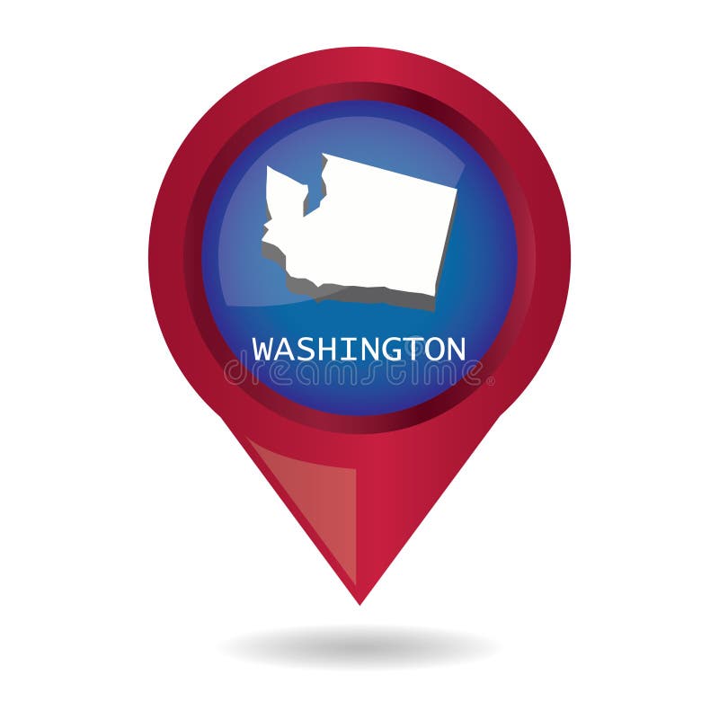 Map Pointer with Washington State. Vector Illustration Decorative ...