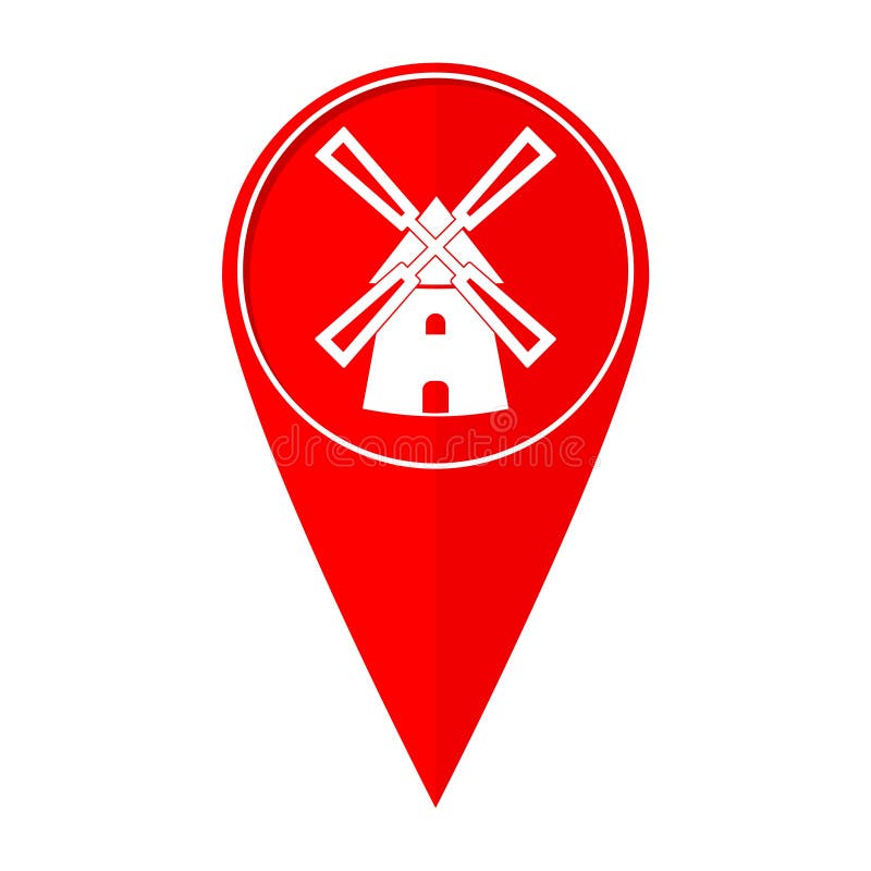 Map pointer windmill stock vector. Illustration of navigation - 92343722