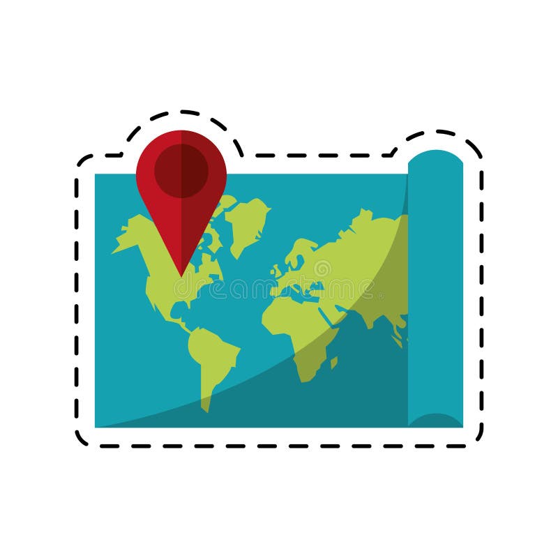 Map Pointer World Destination Icon-dotted Line Stock Vector ...
