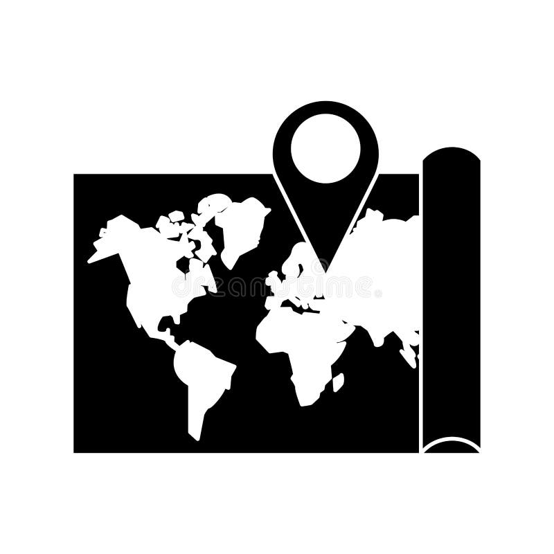 Map Pointer World Destination Icon Pictogram Stock Vector ...