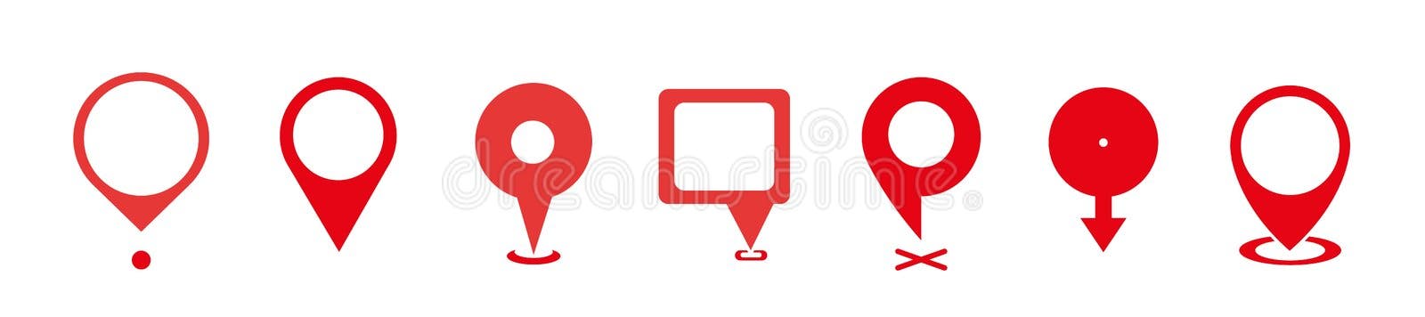 Location Pin Set. Map Pin, Pointer Stock Illustration - Illustration of position, logo: 257847564