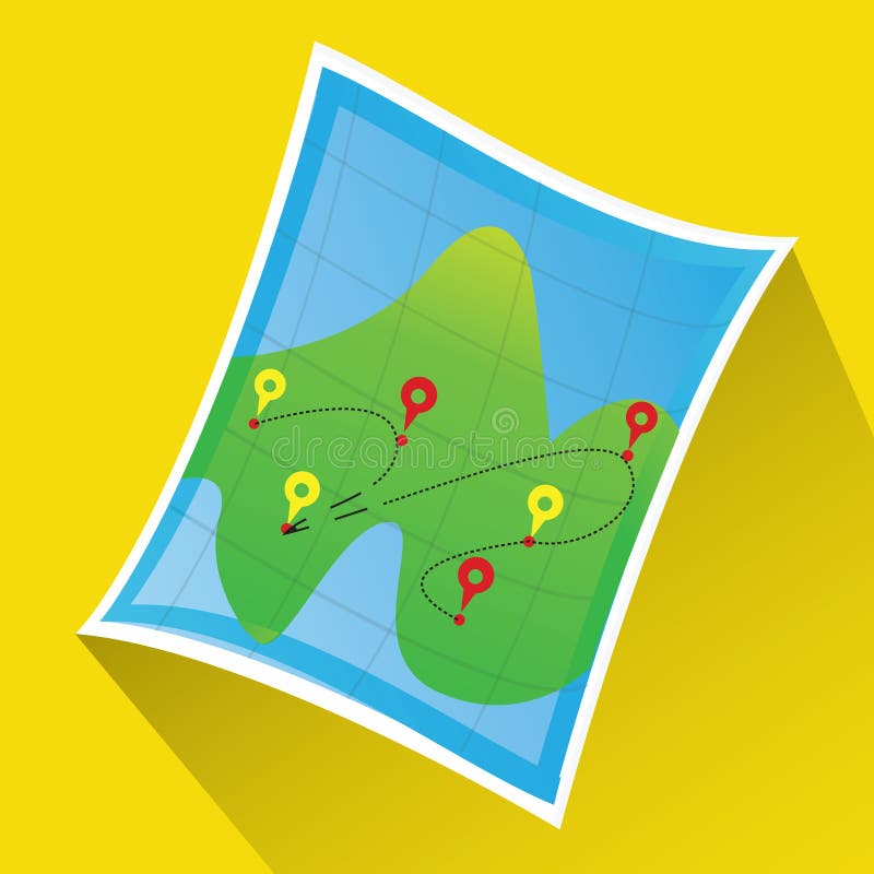 Map with Pointers. Vector Illustration Decorative Design Stock Vector ...