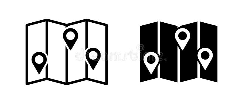 Map Points Vector Icon Set. Navigation, Journey, Travel Symbol Stock ...