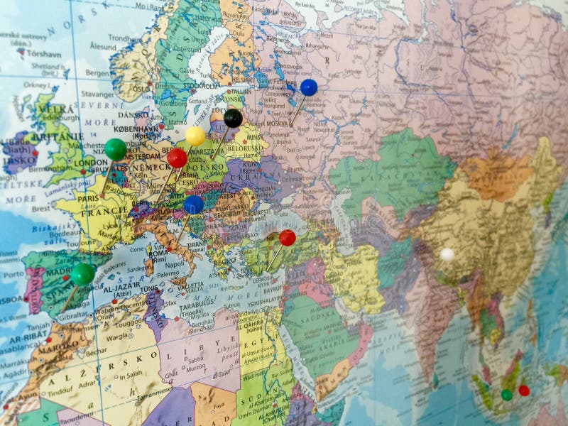 Map with points editorial photography. Image of paper - 52479487