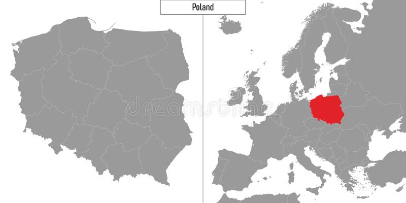 Map of Poland and Location on Europe Map Stock Illustration ...