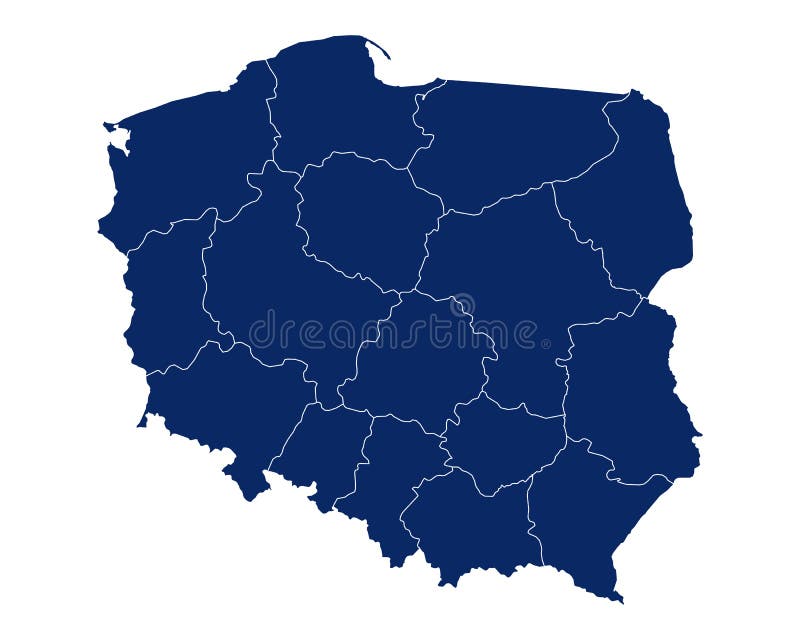 Map of Poland with Regions and Borders Stock Vector - Illustration of ...