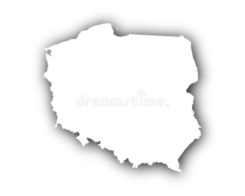 Map of Poland with shadow stock vector. Illustration of country - 95498174