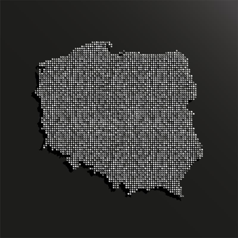 Map Poland from Silver Sequin, Glitter, Sparkle Stock Vector ...