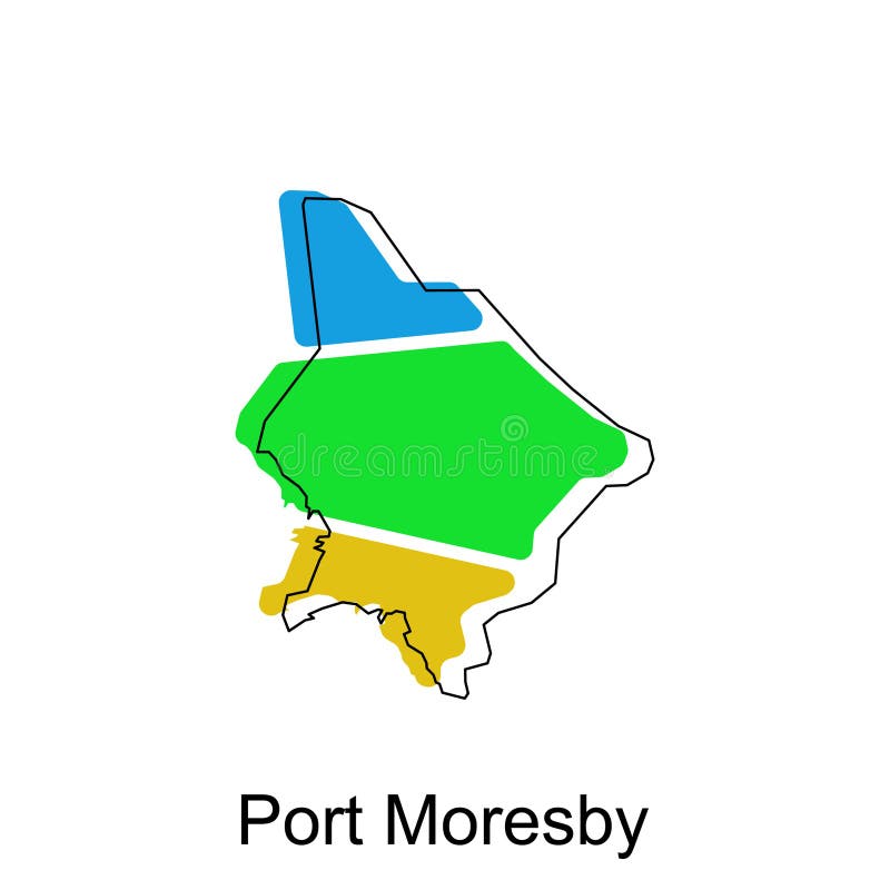 Map of Port Moresby Vector Design Template, National Borders and ...