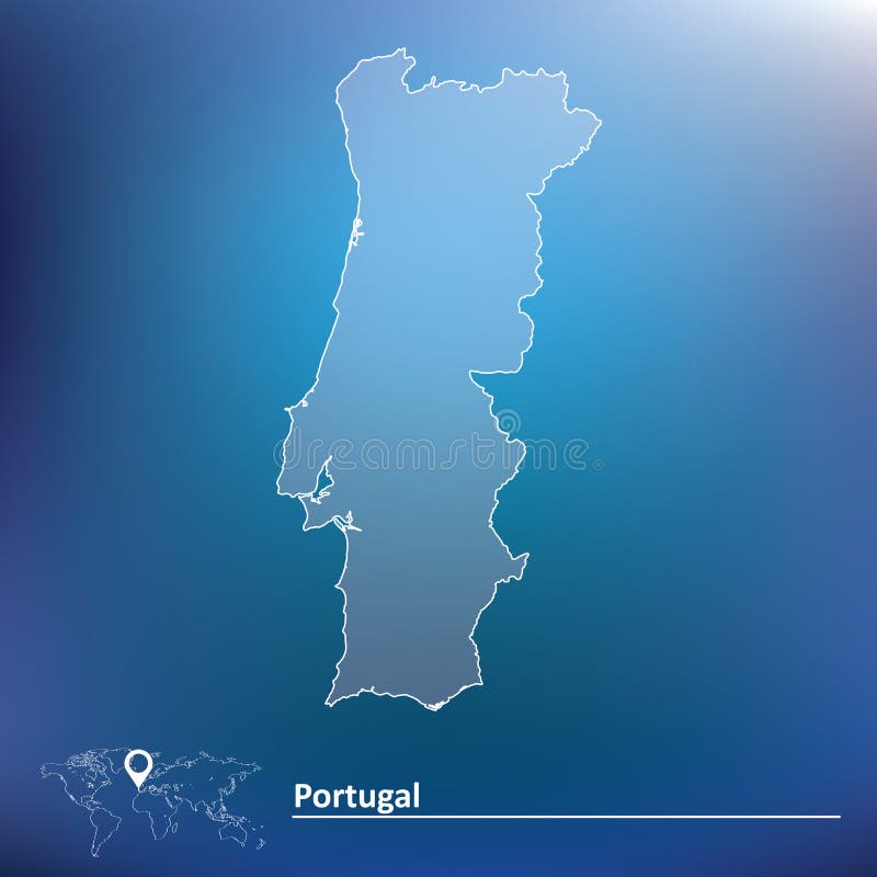 Map of Portugal stock vector. Illustration of shiny - 125152892