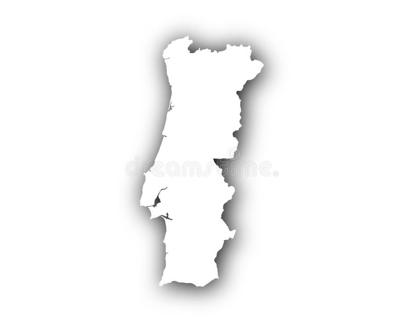 Map of Portugal with Shadow Stock Vector - Illustration of state ...