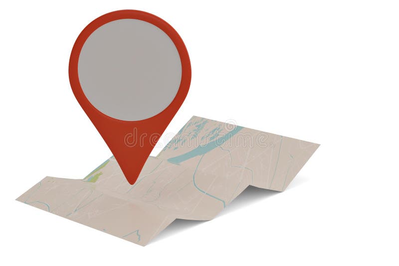 Map and Position Pin Icon.3D Illustration. Stock Illustration ...