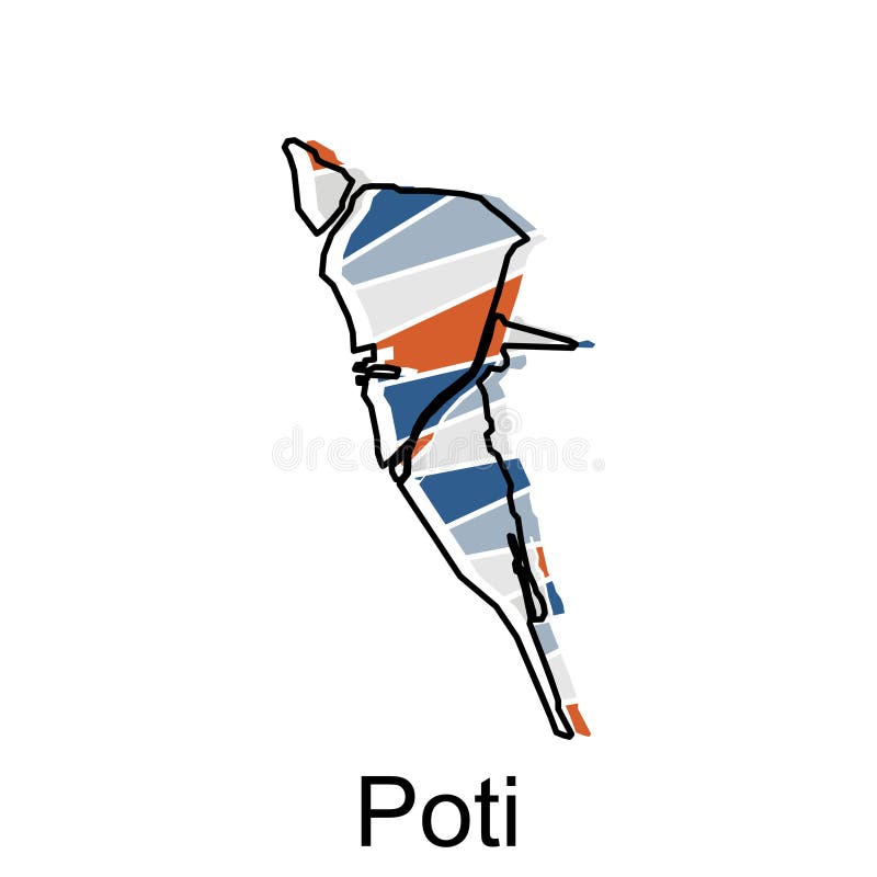 Map of Poti, Vector Illustration Design Template, Vector Illustration ...