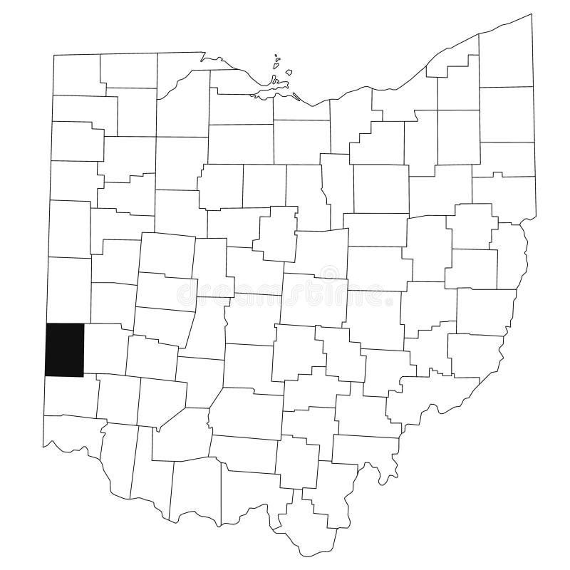 Map of Preble County in Ohio State on White Background. Single County ...
