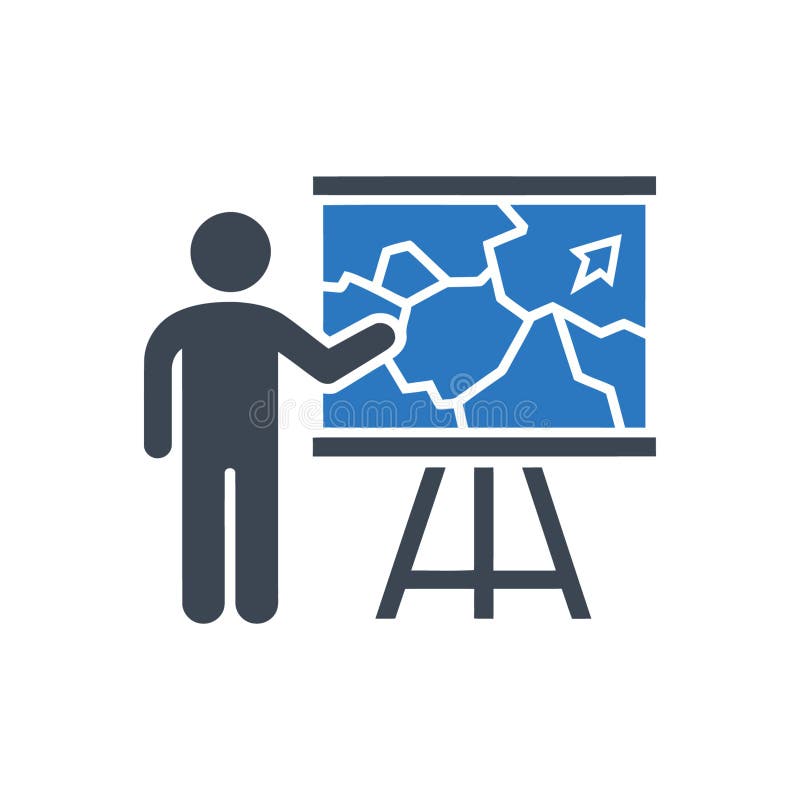 Map Presentation Symbol Icon Stock Vector - Illustration of strategy ...