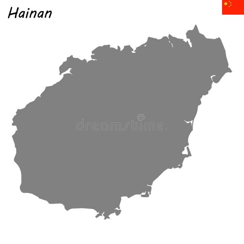 Map of Hainan High Quality is a Province of China Map, Black and White ...