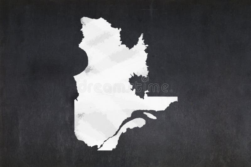 Map of the Province of Quebec Drawn on a Blackboard Stock Illustration ...