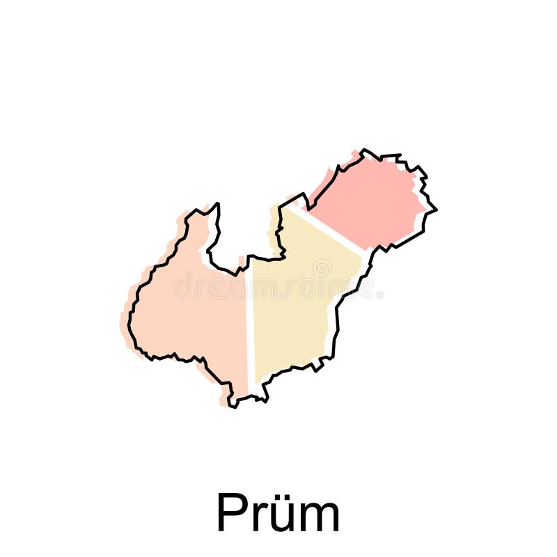 Map of Prum City. Vector Map of the German Country Stock Vector ...
