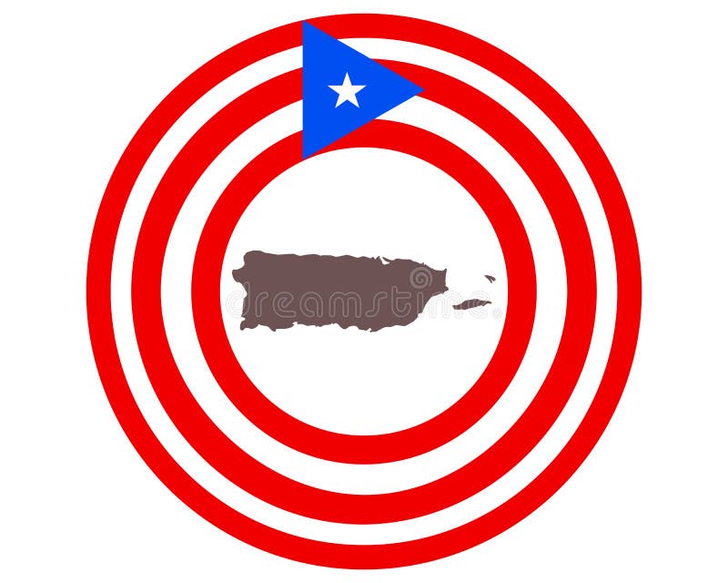 Map of Puerto Rico on Background with Flag Stock Vector - Illustration ...