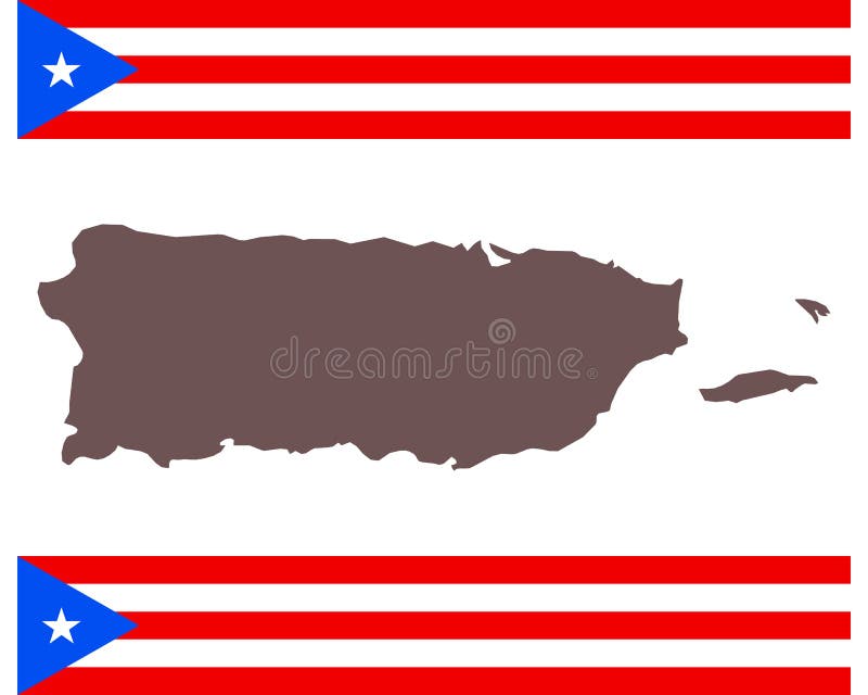 Map of Puerto Rico on Background with Flag Stock Vector - Illustration ...