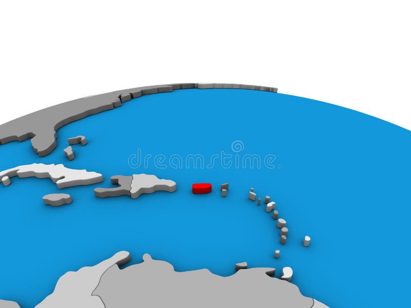 Map of Puerto Rico on 3D Globe Stock Illustration - Illustration of ...