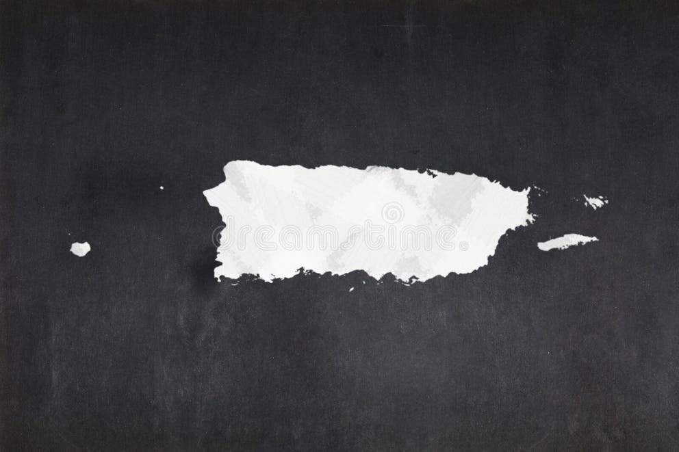 Map of Puerto Rico Drawn on a Blackboard Stock Illustration ...