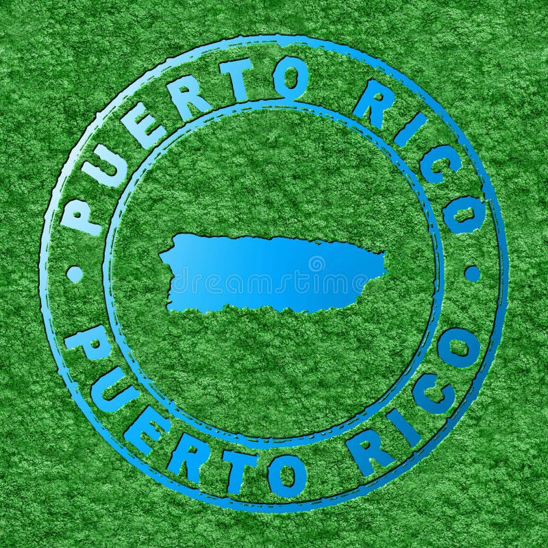 Map of Puerto Rico, Forest with Water Map Stock Illustration ...