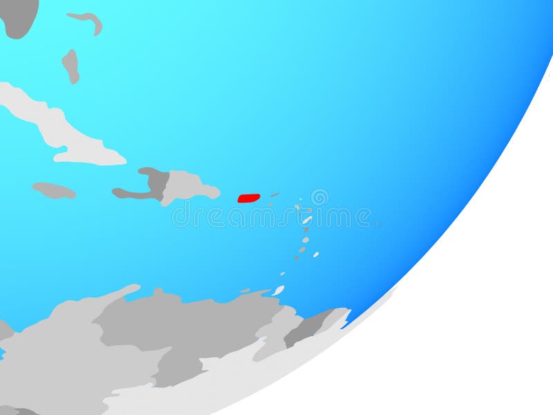 Map of Puerto Rico on Globe Stock Illustration - Illustration of ...