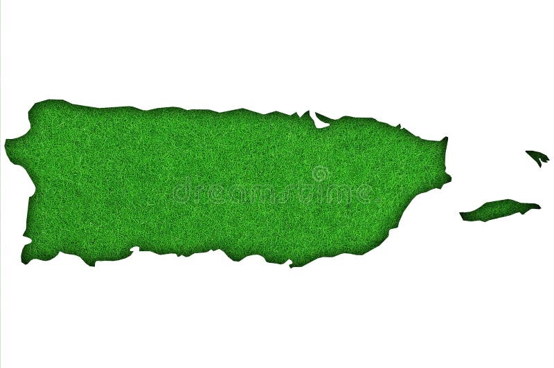 Map of Puerto Rico on Green Felt Stock Illustration - Illustration of ...