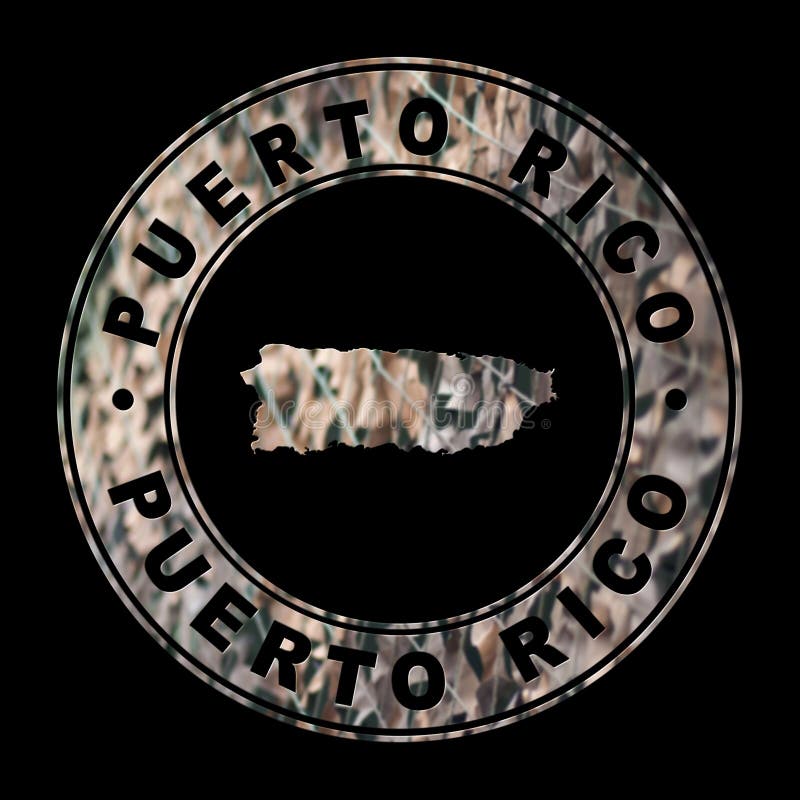 Map of Puerto Rico, Military Stamp Stock Illustration - Illustration of ...