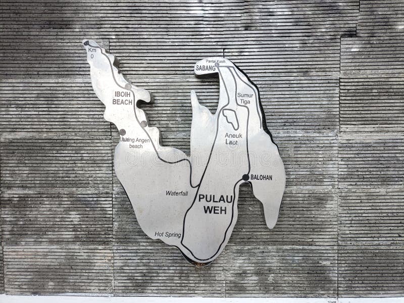 Map of Pulau Weh Sabang stock image. Image of island - 314340483
