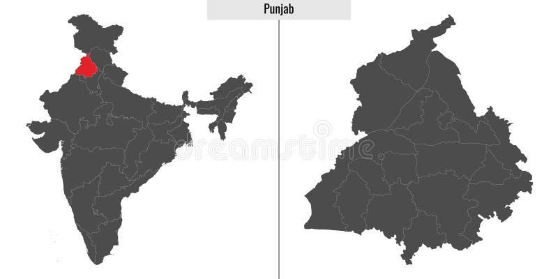 Map of Punjab State of India Stock Vector - Illustration of county ... Map of Punjab State of India Stock Vector - Illustration of county ...