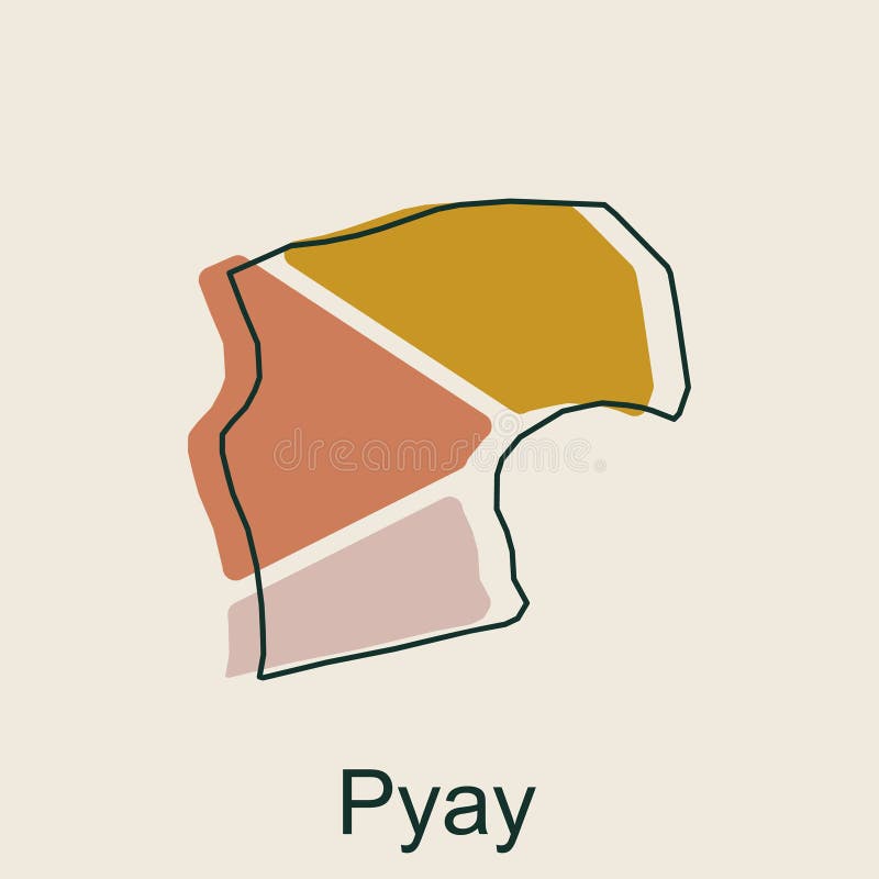 Map of Pyay Vector Map Illustration Design Stock Vector - Illustration ...