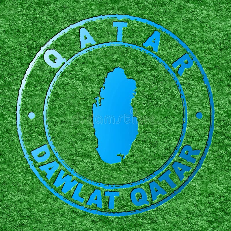 Map of Qatar, Forest with Water Map Stock Illustration - Illustration ...