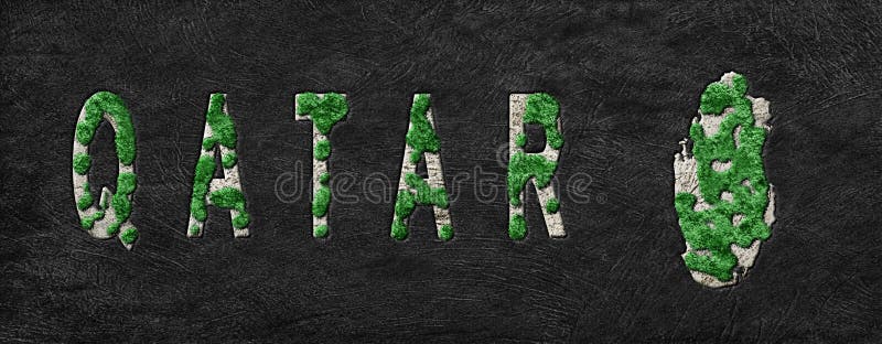 Map of Qatar Reforestation Green Agenda Stock Illustration ...