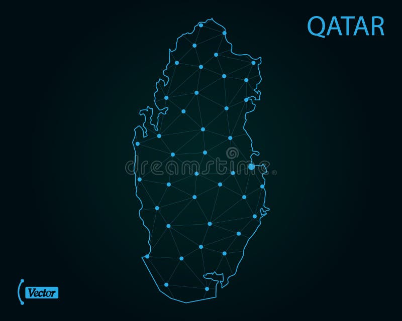 Qatar Vector Map Isolated on White Background. High-Detailed Black ...