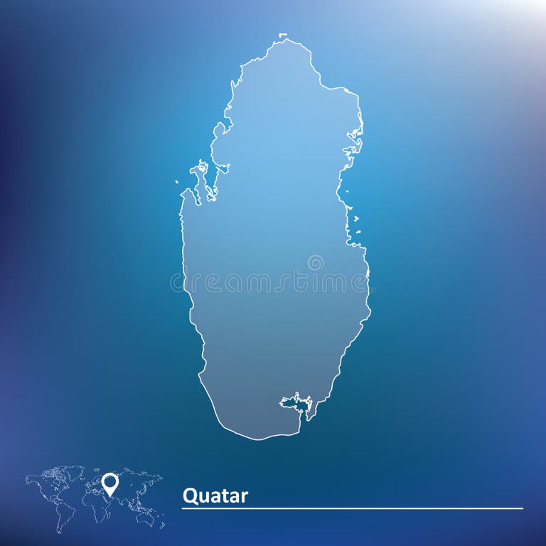 Map of Quatar stock vector. Illustration of arab, official - 125152896