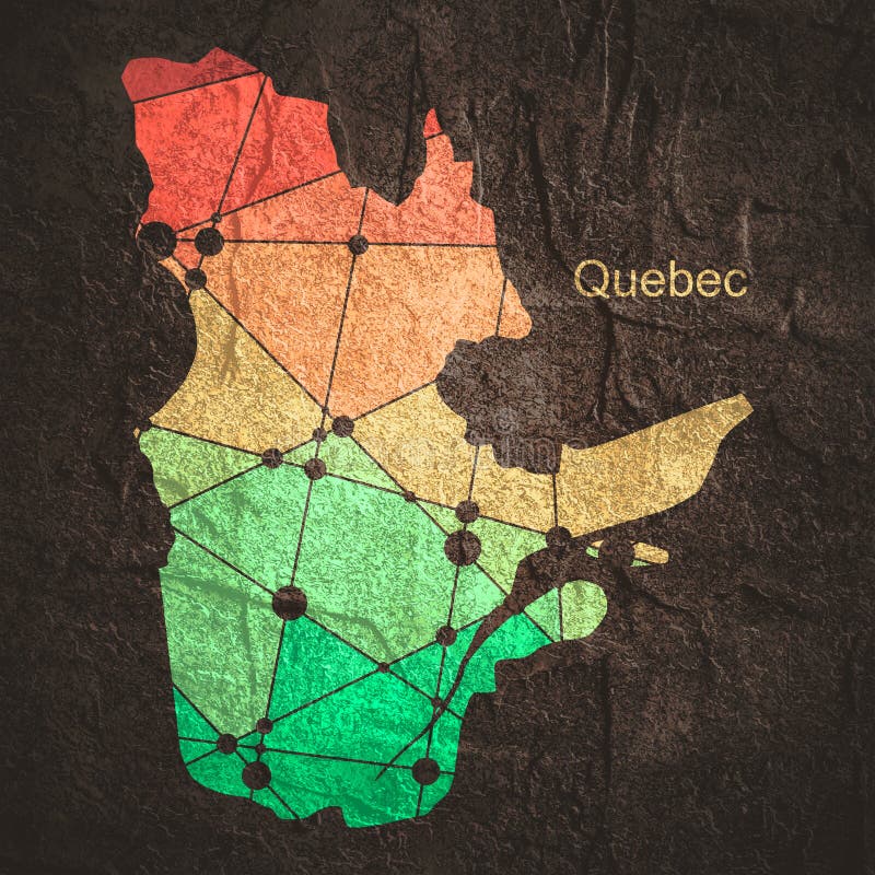 Map of Quebec. Concept of Travel and Geography of Canada. Stock ...