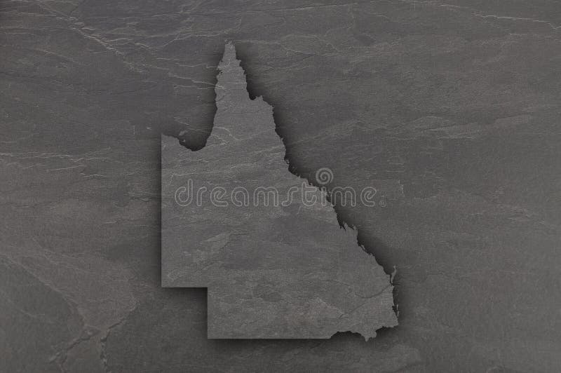 Map of Queensland on Dark Slate Stock Illustration - Illustration of ...
