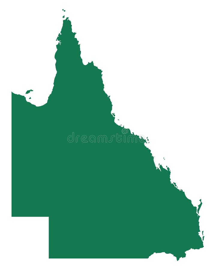 Map of Queensland stock vector. Illustration of contour - 103600672