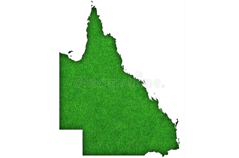 Map of Queensland on Green Felt Stock Illustration - Illustration of ...