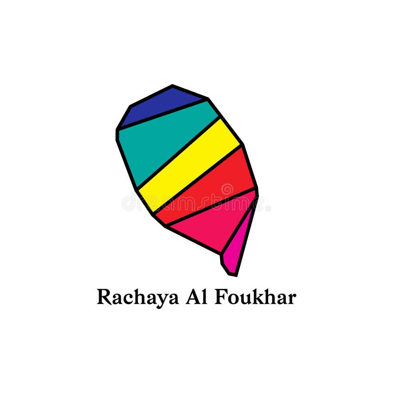 Map of Rachaya Al Foukhar, Colorful Design Creative Design Template ...
