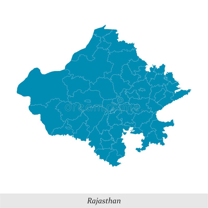 Map of Rajasthan is a State of India with Districts Stock Vector ...