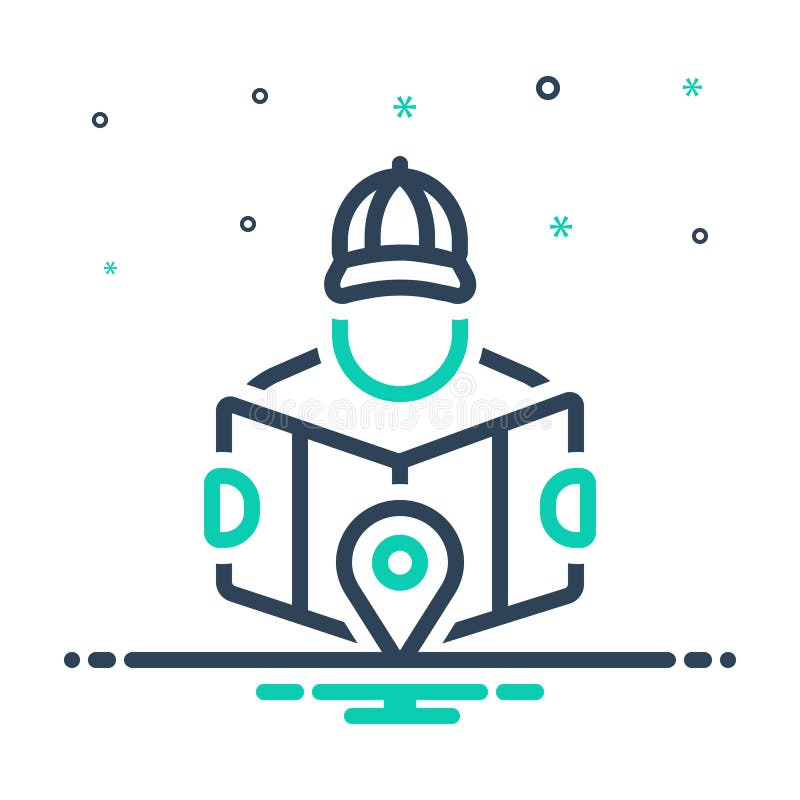 Mix Icon for Map Reading, Map and Travel Stock Vector - Illustration of ...