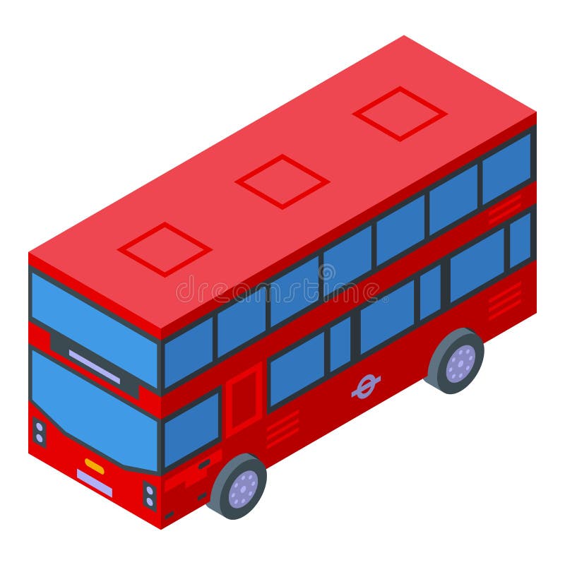 Map Red Bus Icon Isometric Vector. England Tour Stock Illustration ...
