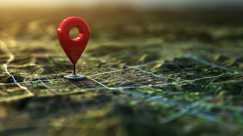 A Map with a Red Pin, Ideal for Location and Travel Concepts Stock ...