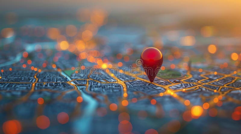 Map with Red Pin Marking Location Stock Photo - Image of geography ...