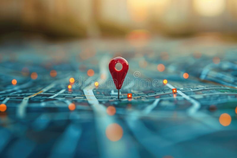 A Map with a Red Pin Marking a Location. Suitable for Travel and ...