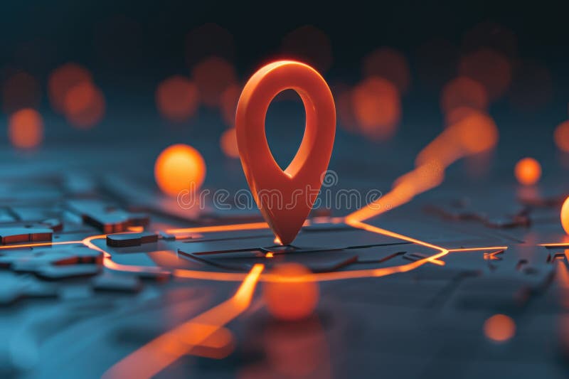 A Map with a Red Pin, Perfect for Location Tracking Stock Photo - Image ...