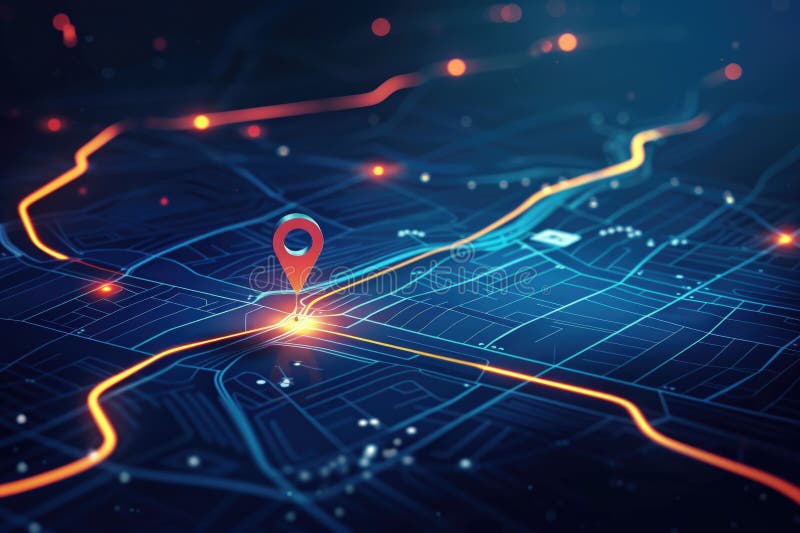 A Map with a Red Pin, Perfect for Location Tracking Stock Photo - Image ...